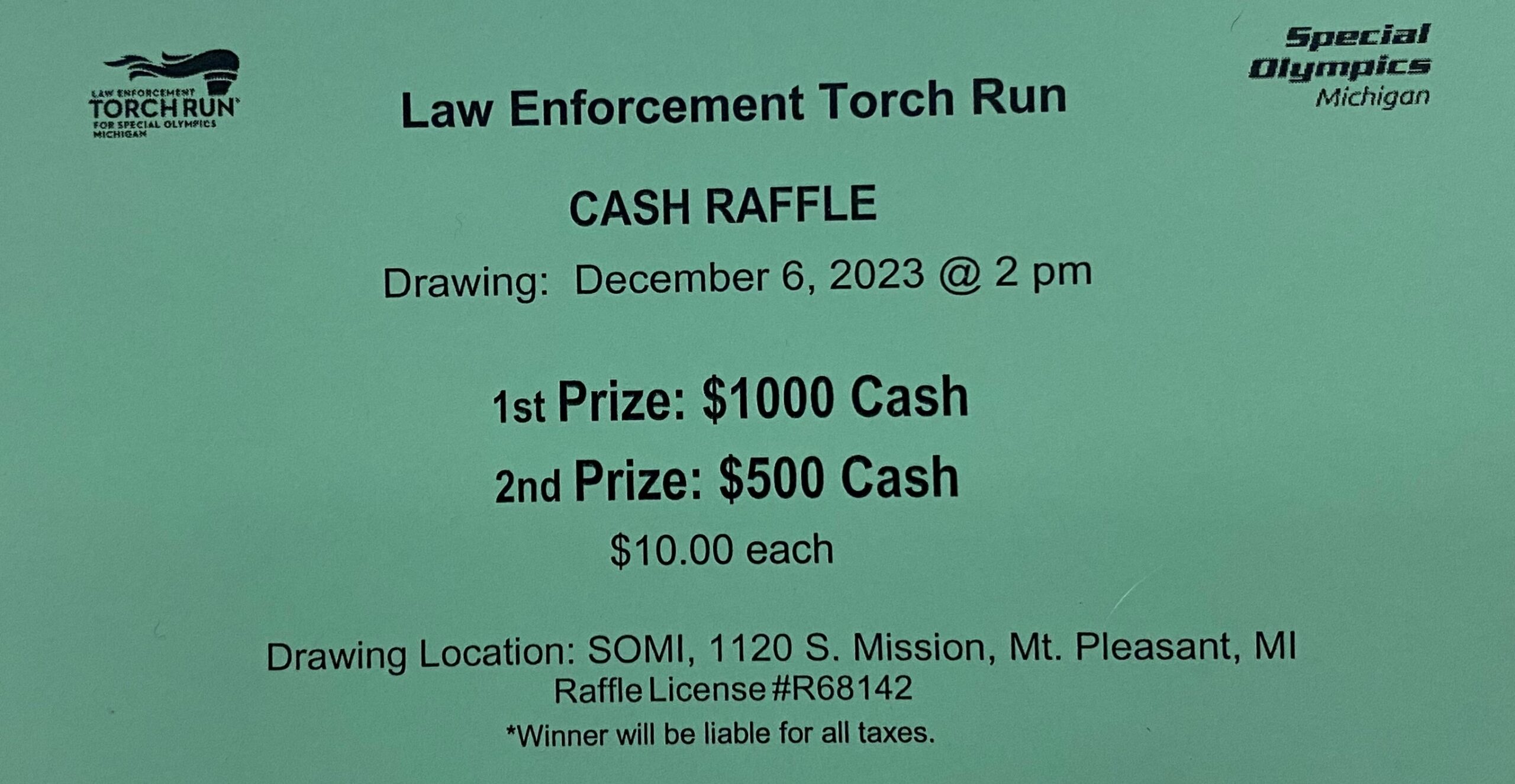 Cash Raffle - Gerrish Township Police