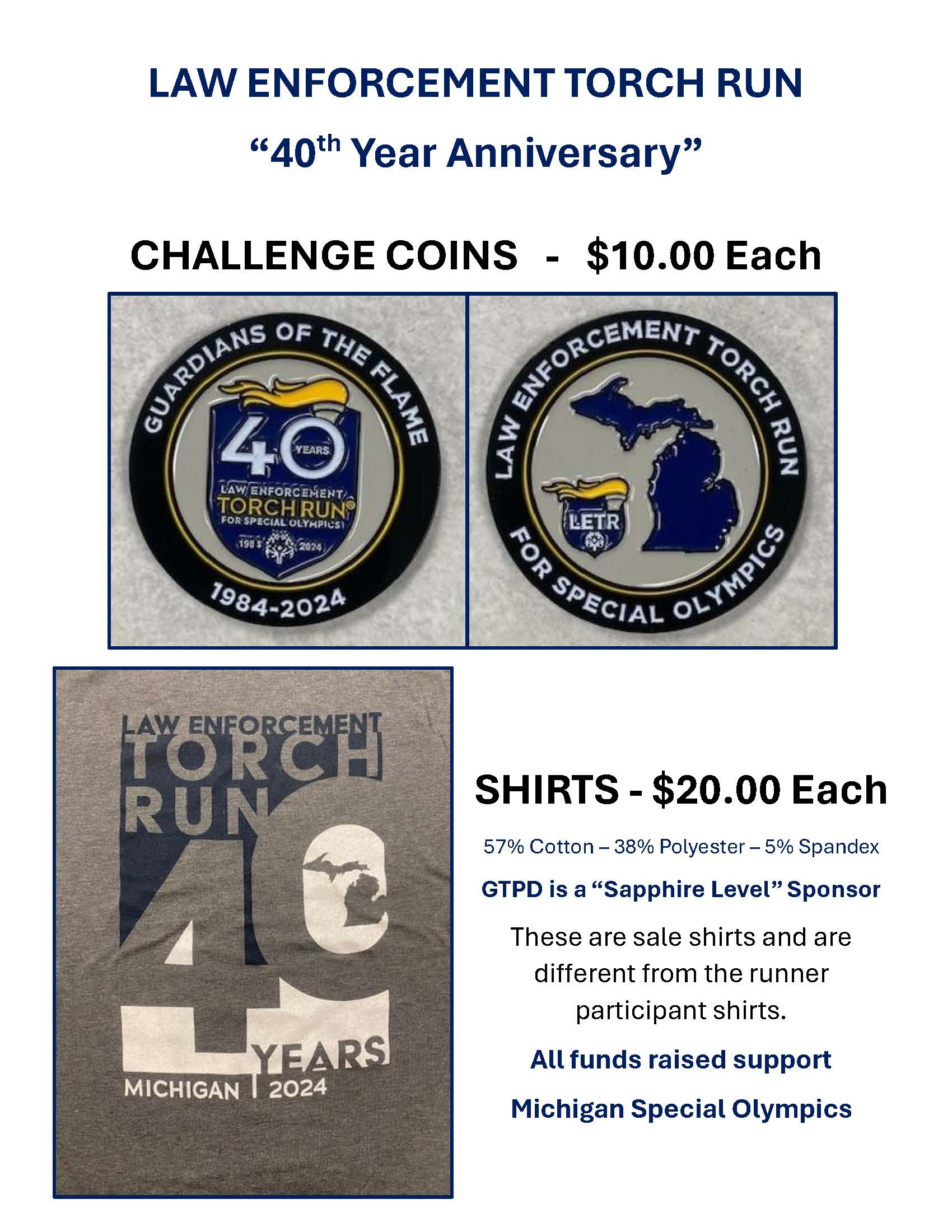 LETR 2024 Coins & Shirts Flyer - Gerrish Township Police