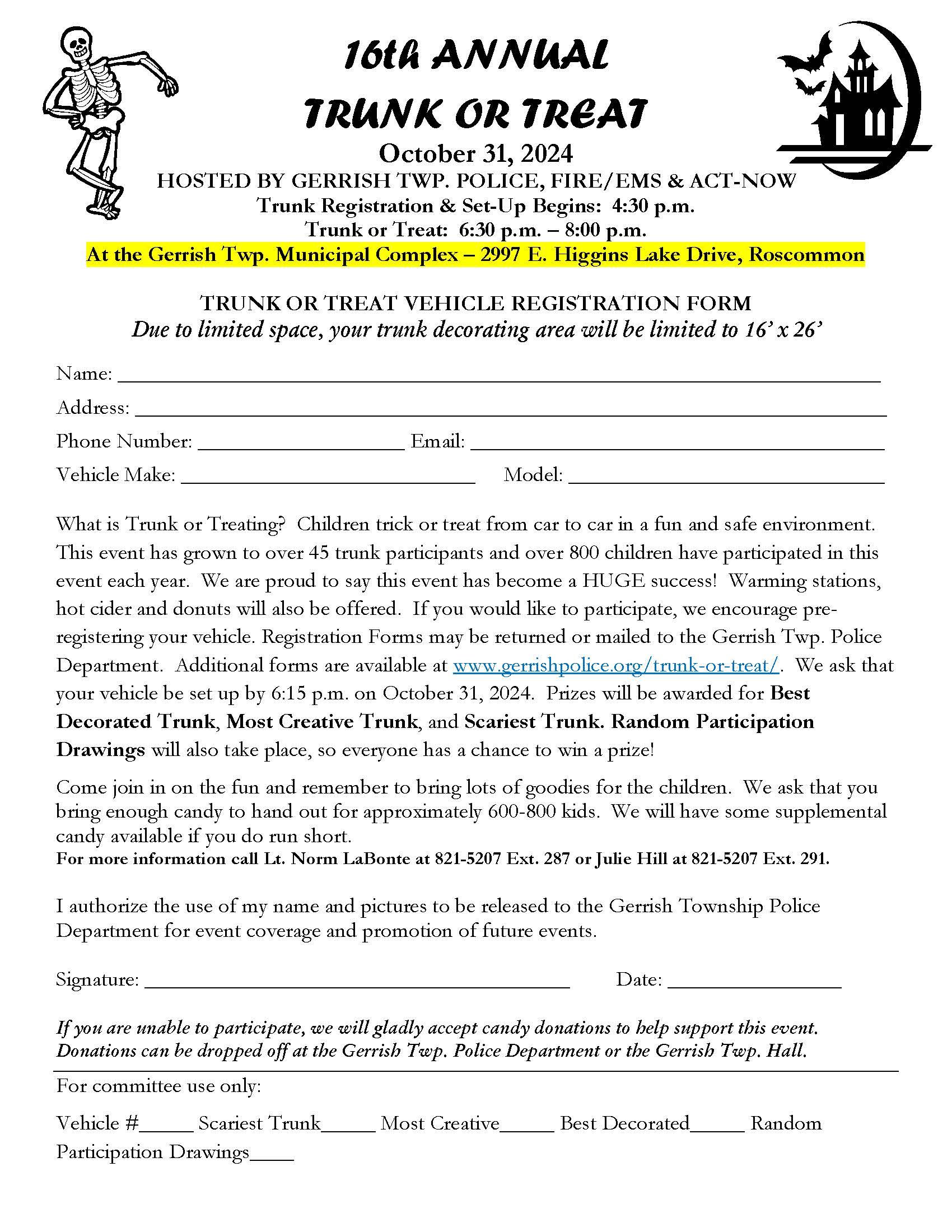 2024 Vehicle Registration Form - Gerrish Township Police